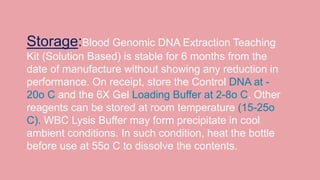 Blood genomic DNA extraction - Jackson Chary | PPT