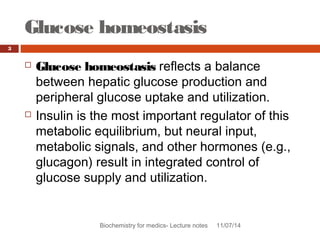 Blood glucose homeostasis revised | PPT
