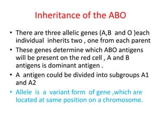 Blood groups and type and immunohematology . PPtx | PPTX | Blood ...