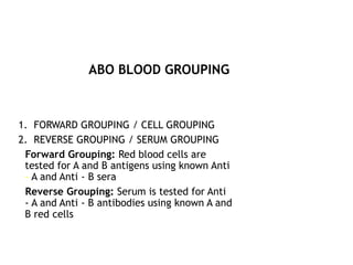 Blood group.pptx Blood grouping and Blood group system | PPTX ...