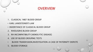 Blood group and transfusion | PPT