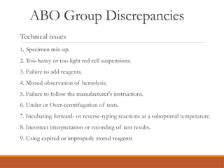 Blood Group Discrepencies. By Dr. Rafiq Ahmad pptx | PPTX