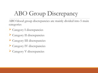Blood Group Discrepencies. By Dr. Rafiq Ahmad pptx | PPTX