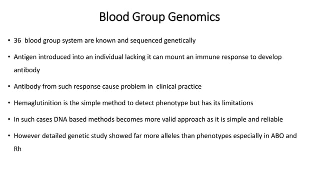 Blood group genetics | PPTX | Blood Disorders | Diseases and Conditions