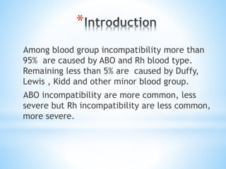 Blood group incompatibility of newborn | PPTX