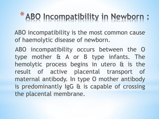 Blood group incompatibility of newborn | PPTX