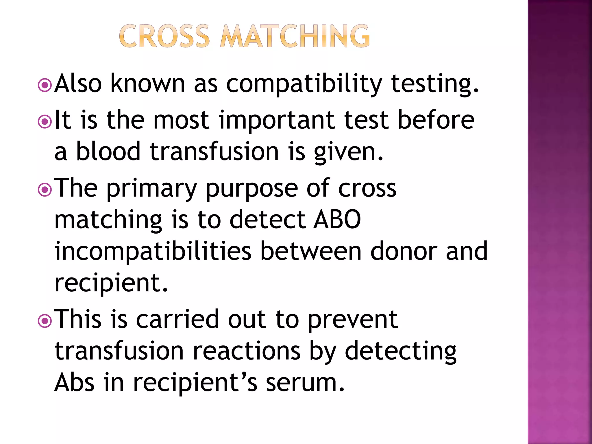 Blood grouping and crosss matching | PPTX