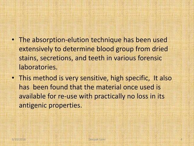 Blood grouping from absorption elution technique | PPTX | Blood ...