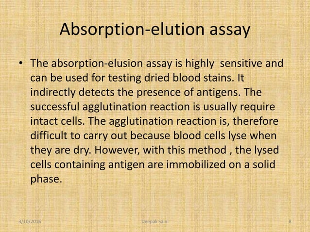 Blood grouping from absorption elution technique | PPTX | Blood ...
