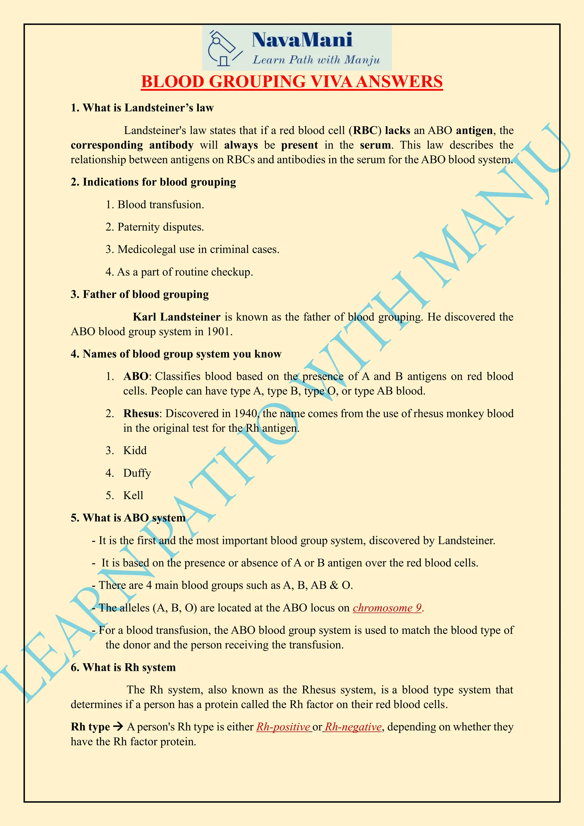 Blood grouping viva answers .pdf
