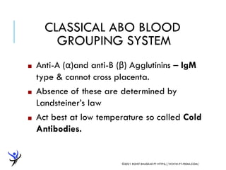 Blood Groups and Blood Transfusion - Dr Rohit Bhaskar | PDF