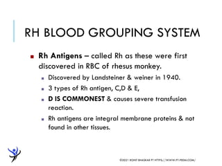 Blood Groups and Blood Transfusion - Dr Rohit Bhaskar | PPT