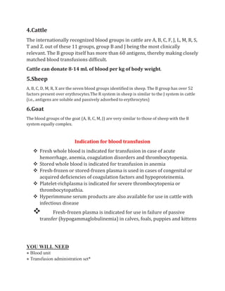 Blood groups of animals | PDF