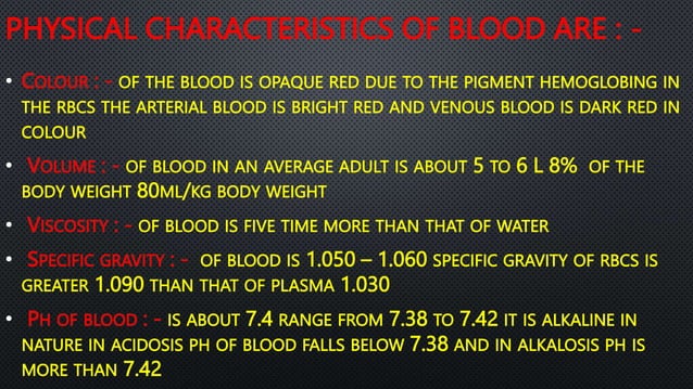 blood , intro , definition , physical characteristics , function of ...