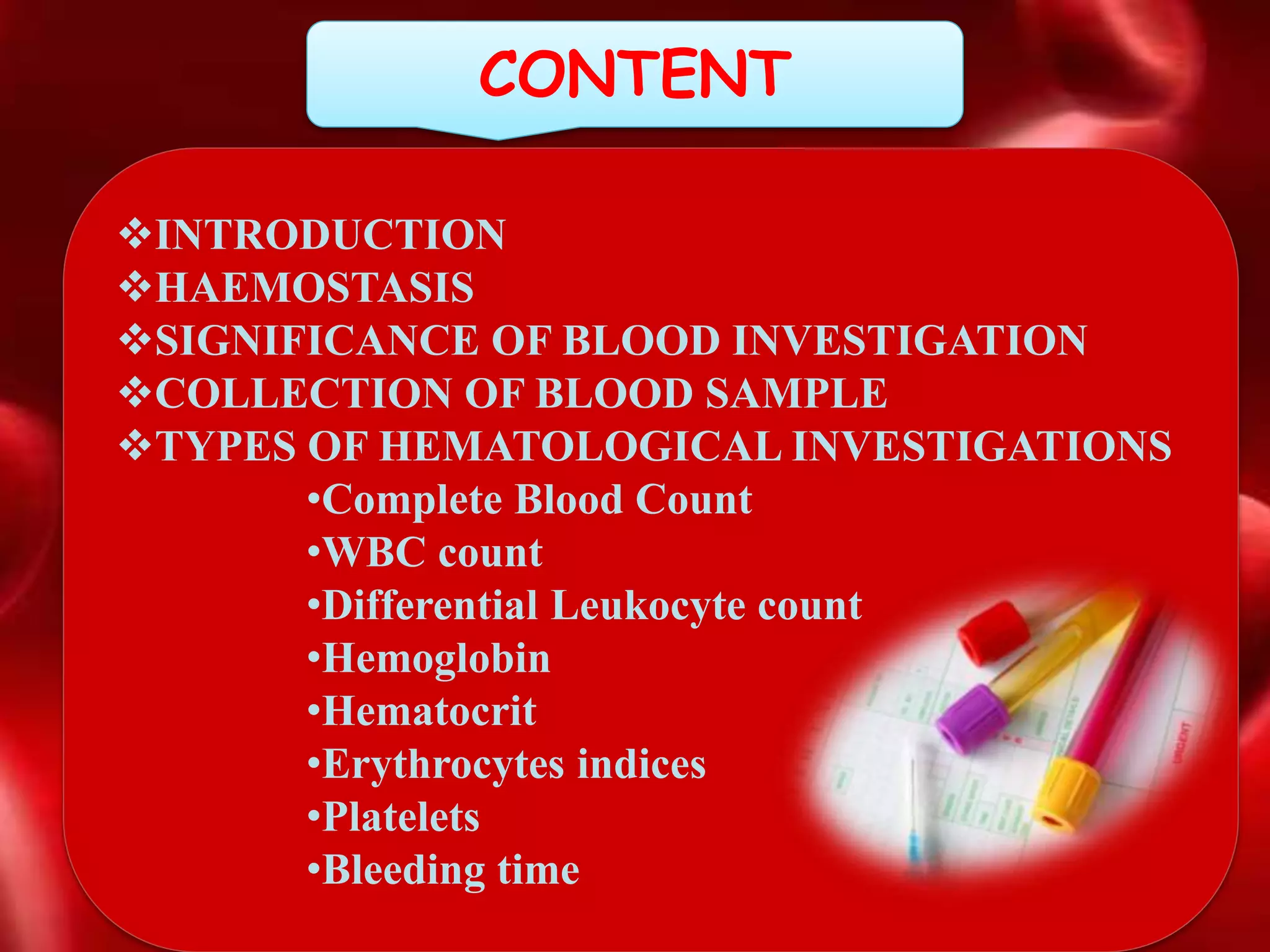 Blood investigations in Dental Practice.Dr Ayesha | PPTX