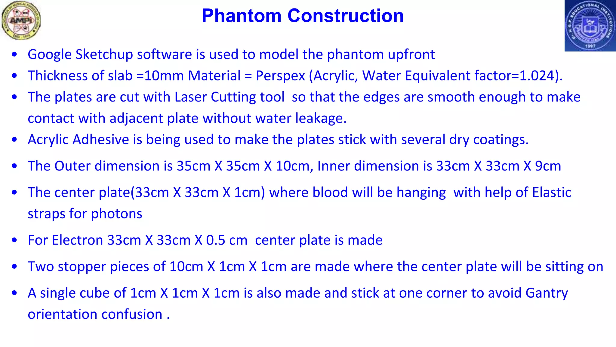 Blood irradiation phantom | PPTX