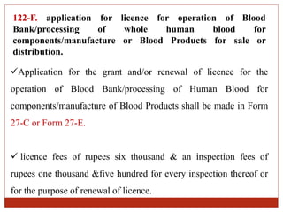 Regulatory Requirements of Blood and/or Its Components Including Blood ...