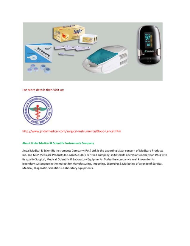 Blood lancet manufacturers | PDF