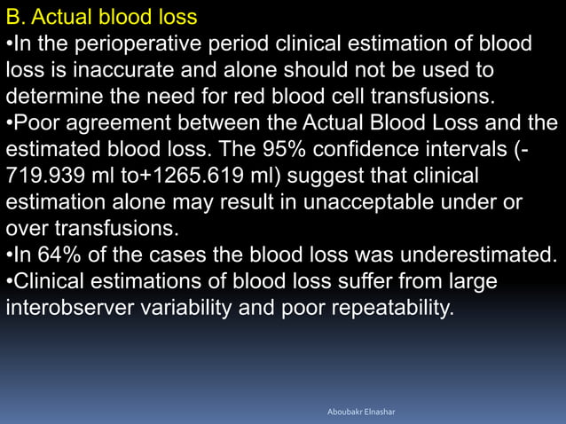 Assessment of blood loss | PDF | Blood Disorders | Diseases and Conditions