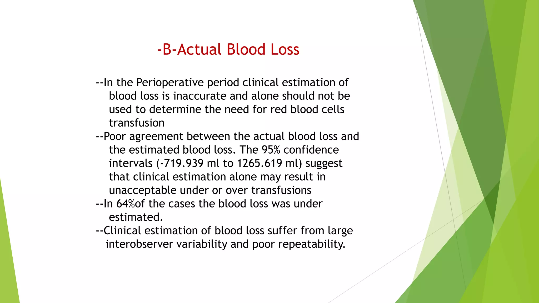 #Blood loss estimation | PPTX