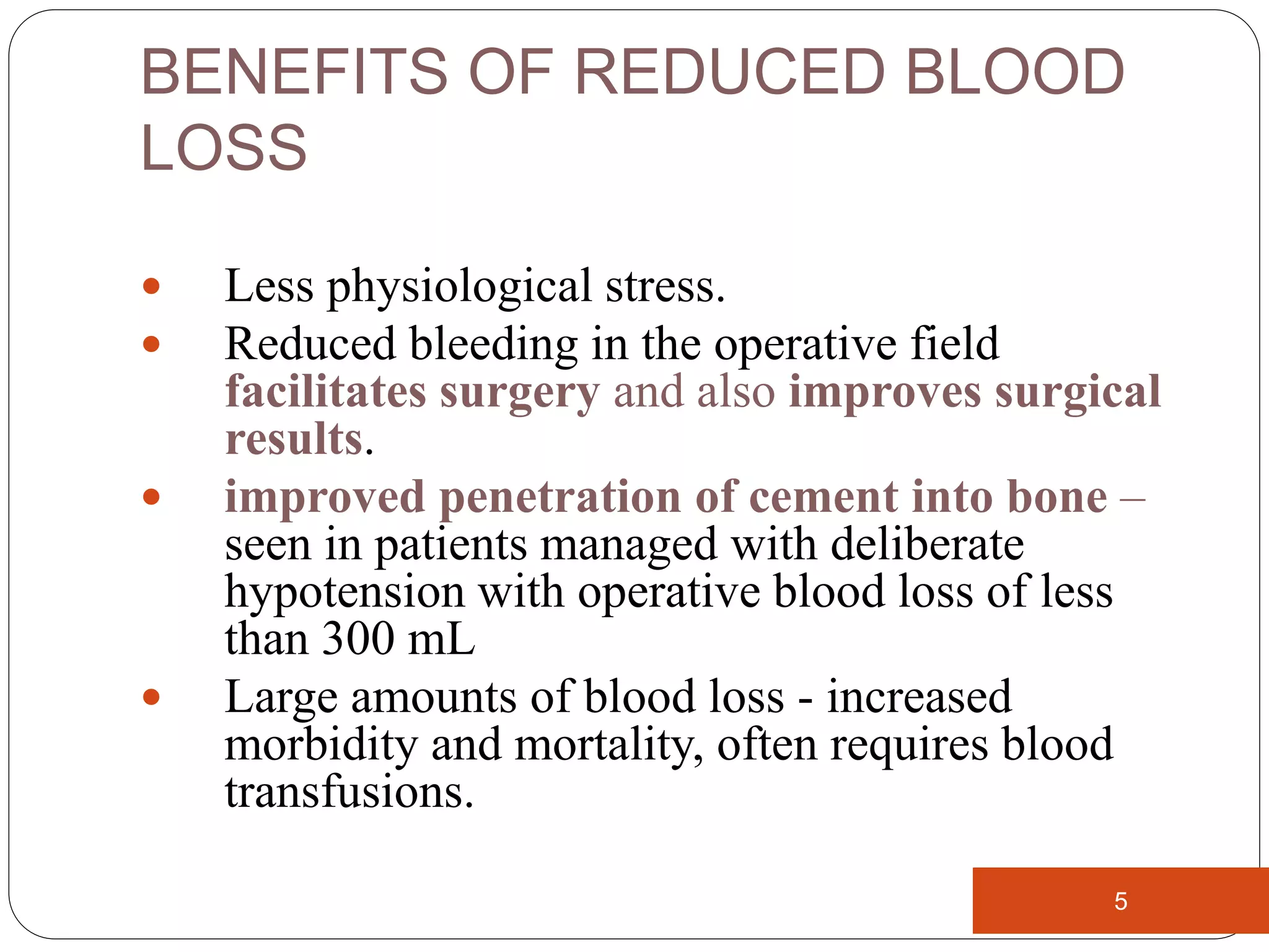 Blood loss in orthopedics surgery | PPTX