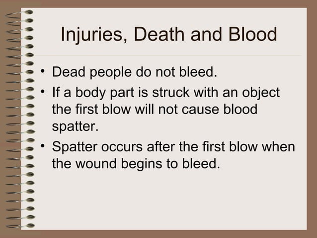 Blood pattern analysis | PPT | Blood Disorders | Diseases and Conditions
