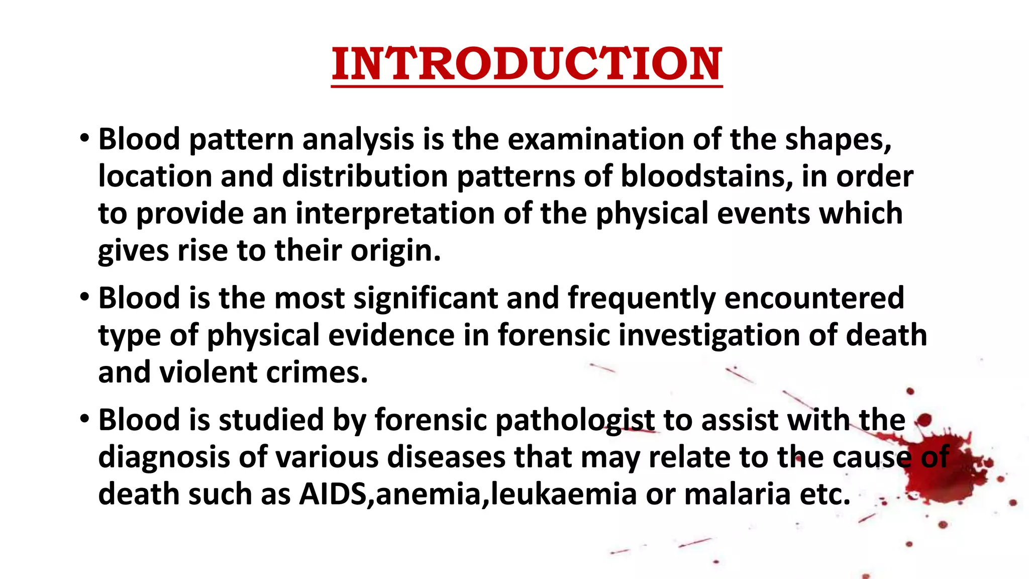 Blood pattern analysis | PPTX
