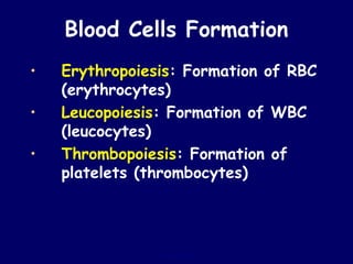 BLOOD PHYSIOLOGY white blood cells red blood cells | PPT