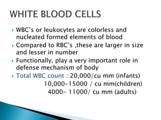 Blood, composition, rbc ,wbc ,platelets ,physiology, disorders,blood ...