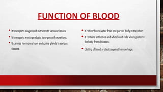 Blood & It's Cellular Elements and Their Important Functions By : Rahul ...