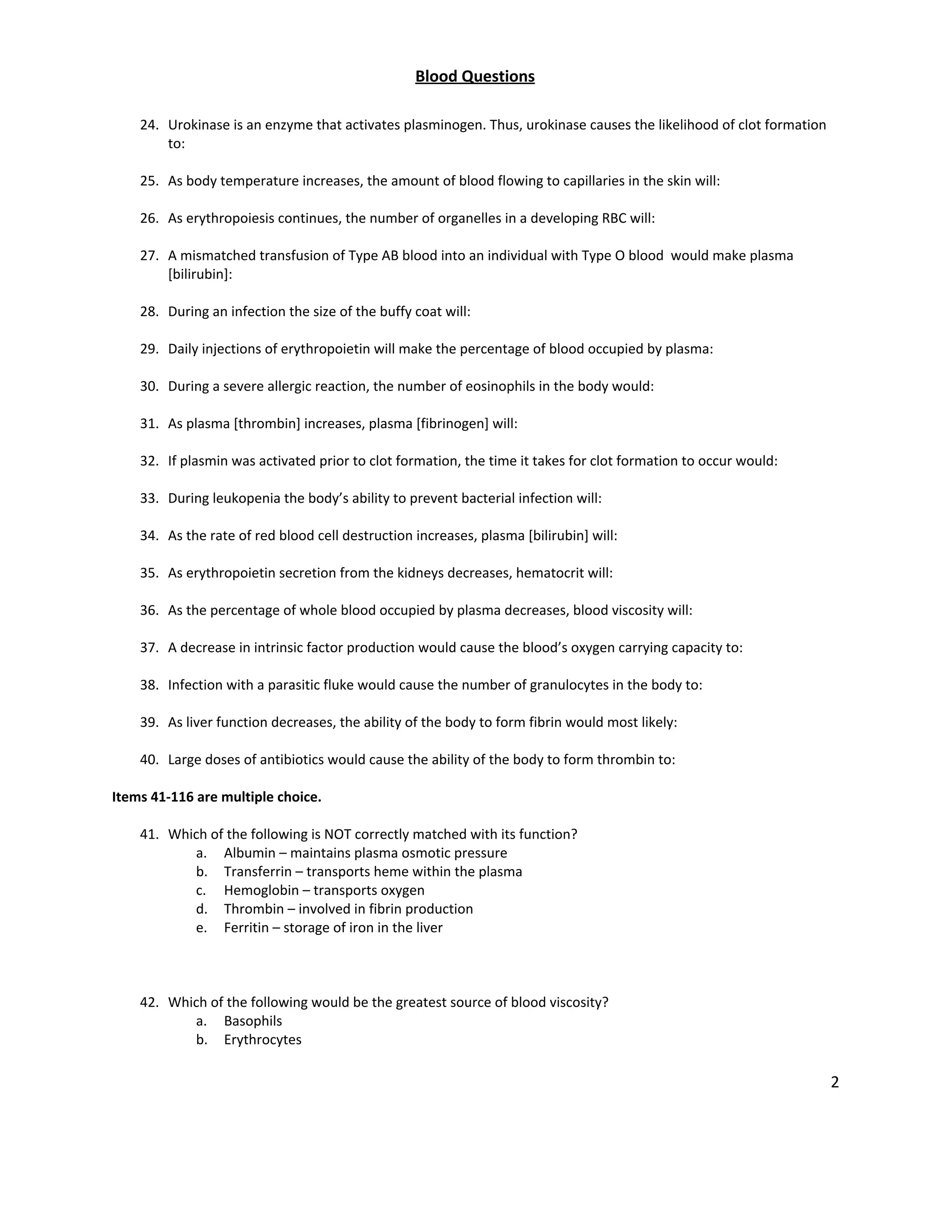Blood prac questions | PDF