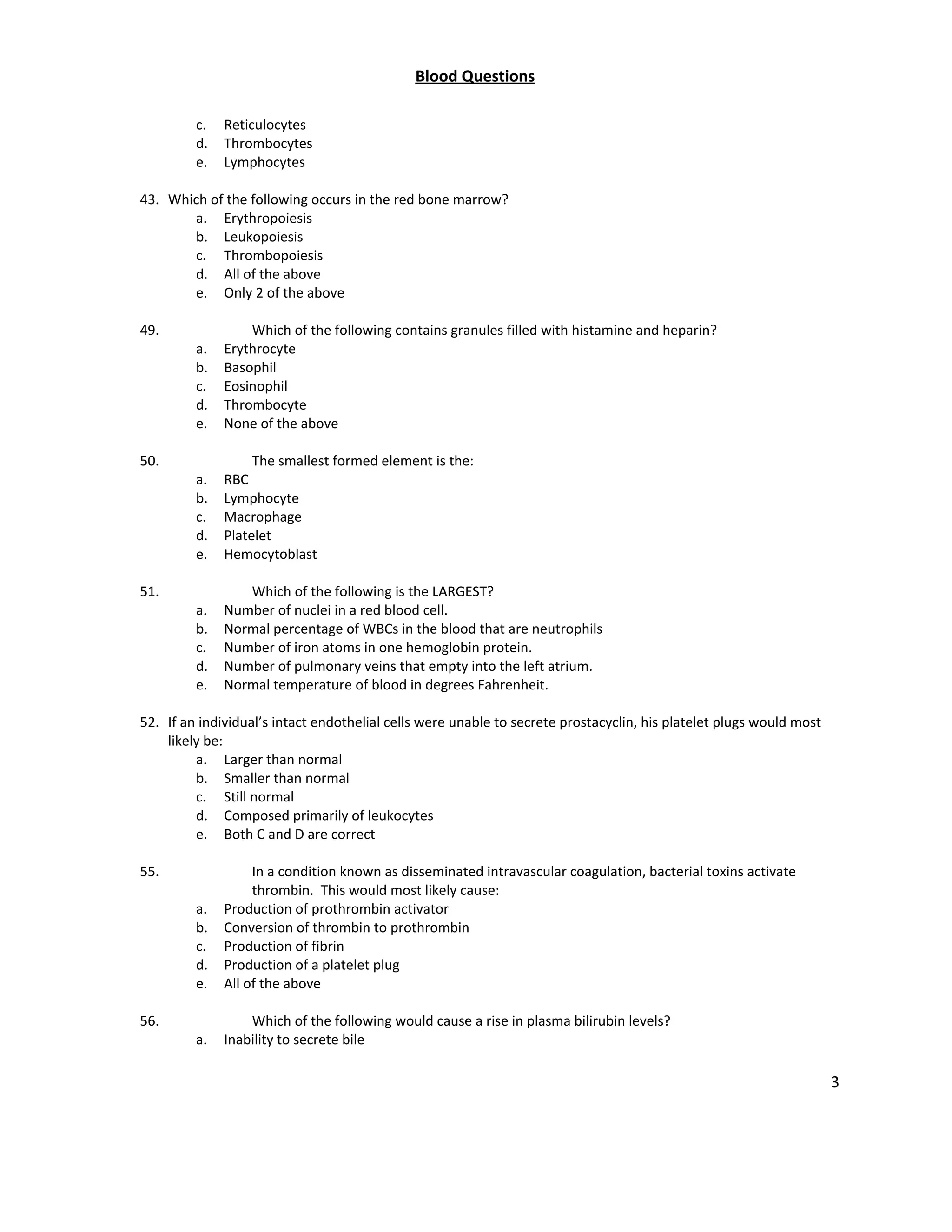 Blood prac questions | PDF
