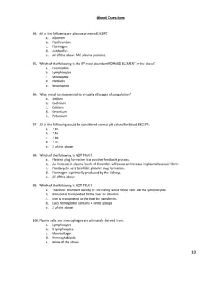 Blood prac questions | PDF
