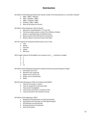 Blood prac questions | PDF