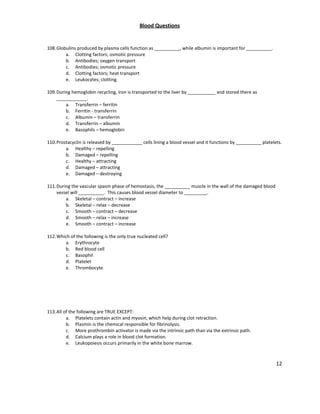 Blood prac questions | PDF