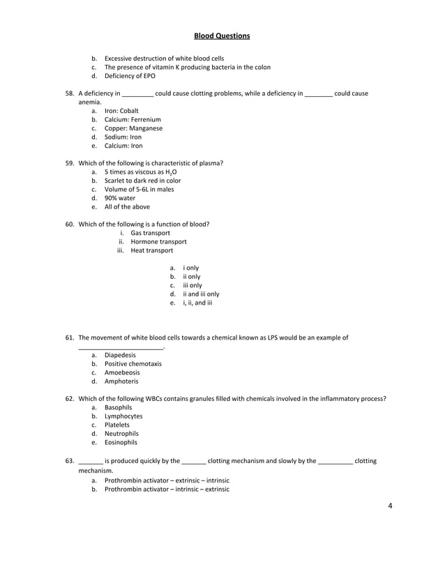 Blood prac questions | PDF