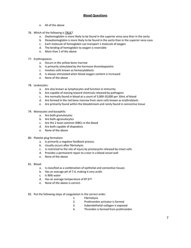 Blood prac questions | PDF