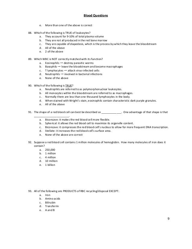 Blood prac questions Blood prac questions