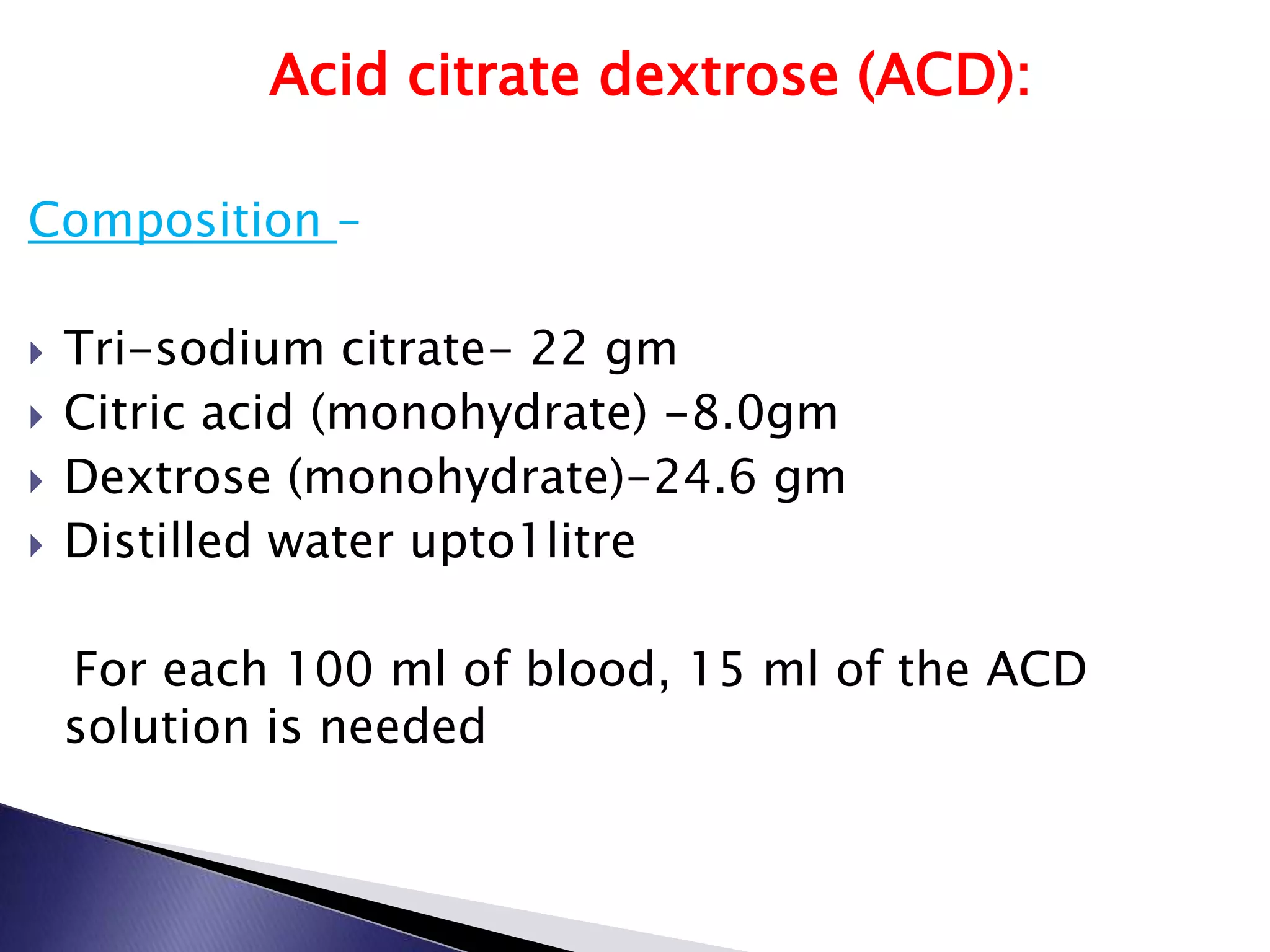 BLOOD PRESERVATIVES | PPTX