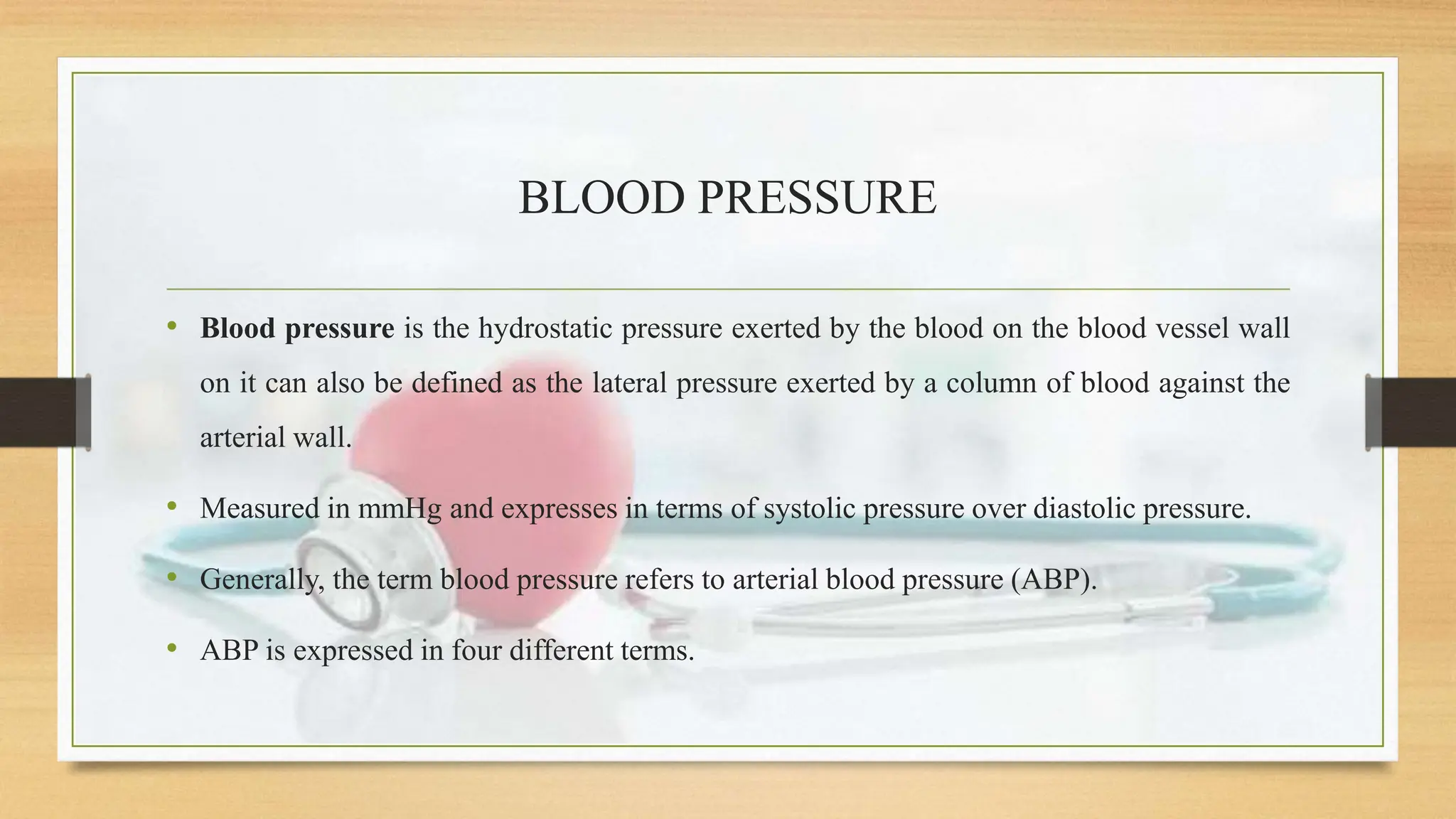 Physiology of Blood Pressure - Regulation | PPTX