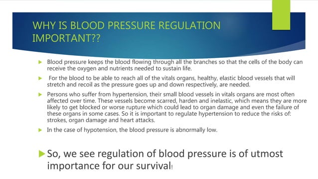 Blood pressure and its regulation . | PPTX | Heart and Cardiovascular ...