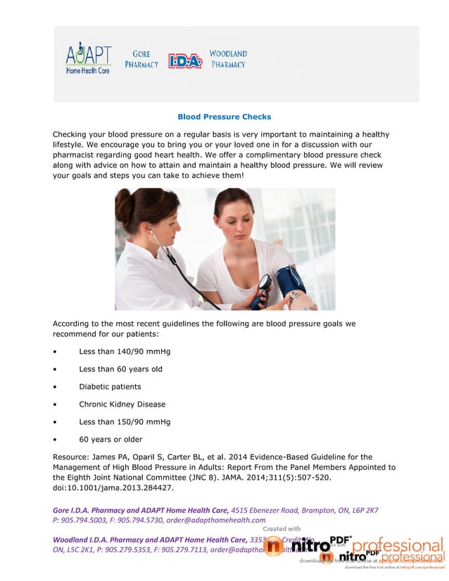 Blood pressure checks | PDF