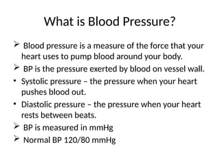 Understanding Blood Pressure: Measurement and Hypotension Explained | PPTX