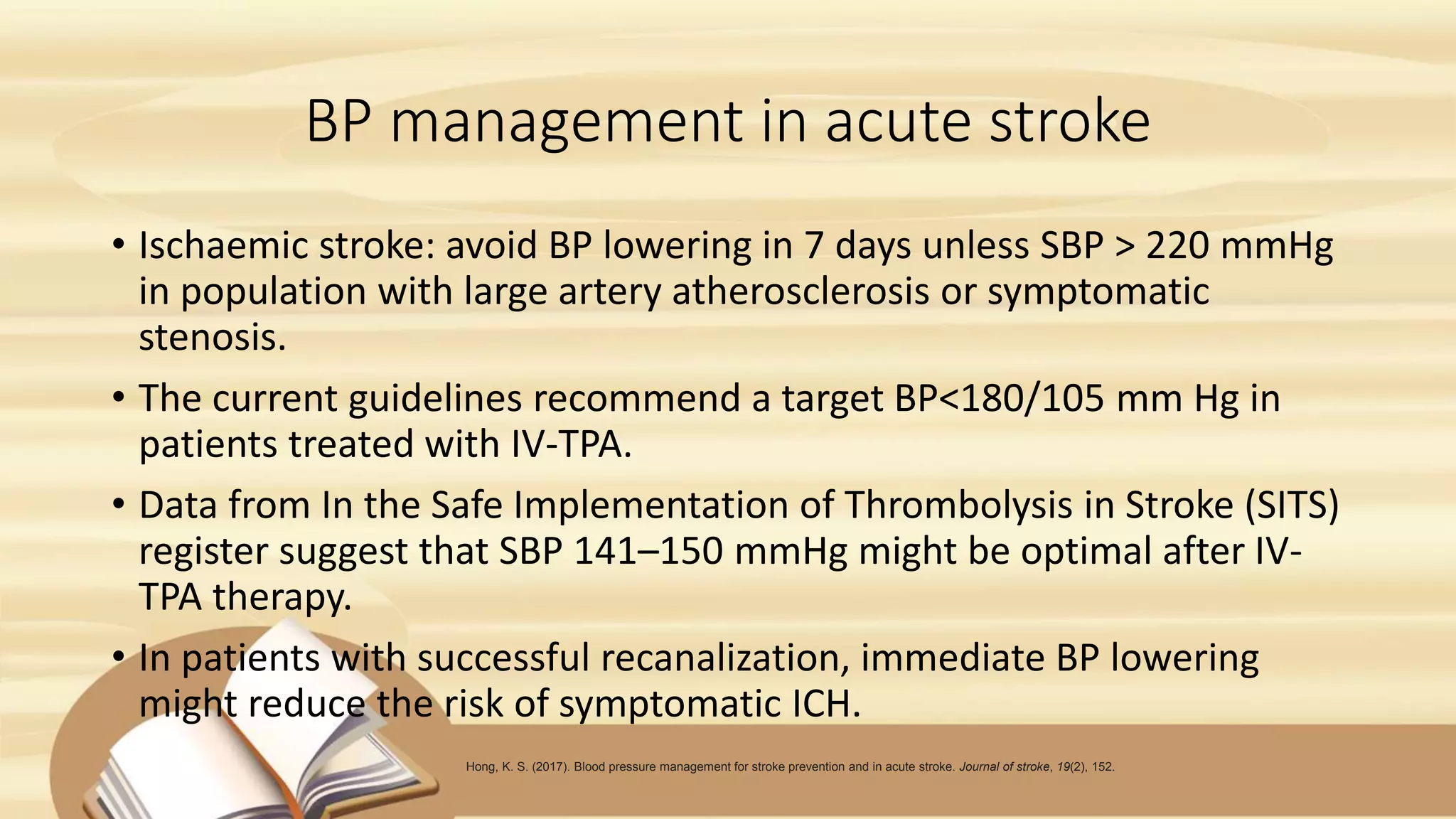 Blood Pressure Management in Stroke | PPTX
