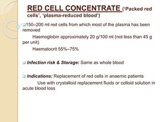 Blood products and massive blood transfusion | PPTX