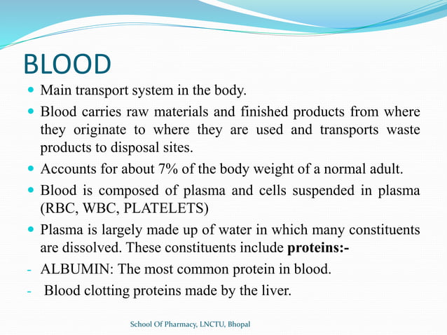 Blood products:Collection, Processing and Storage of whole human blood ...