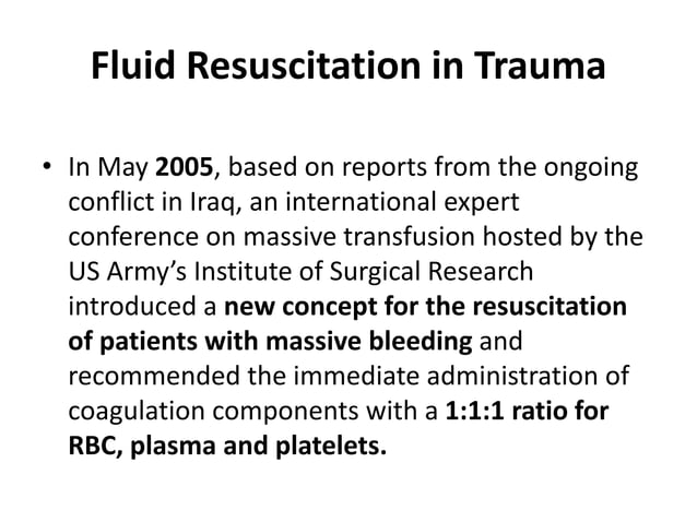 Blood products in Trauma | PPTX | First Aid | Injuries
