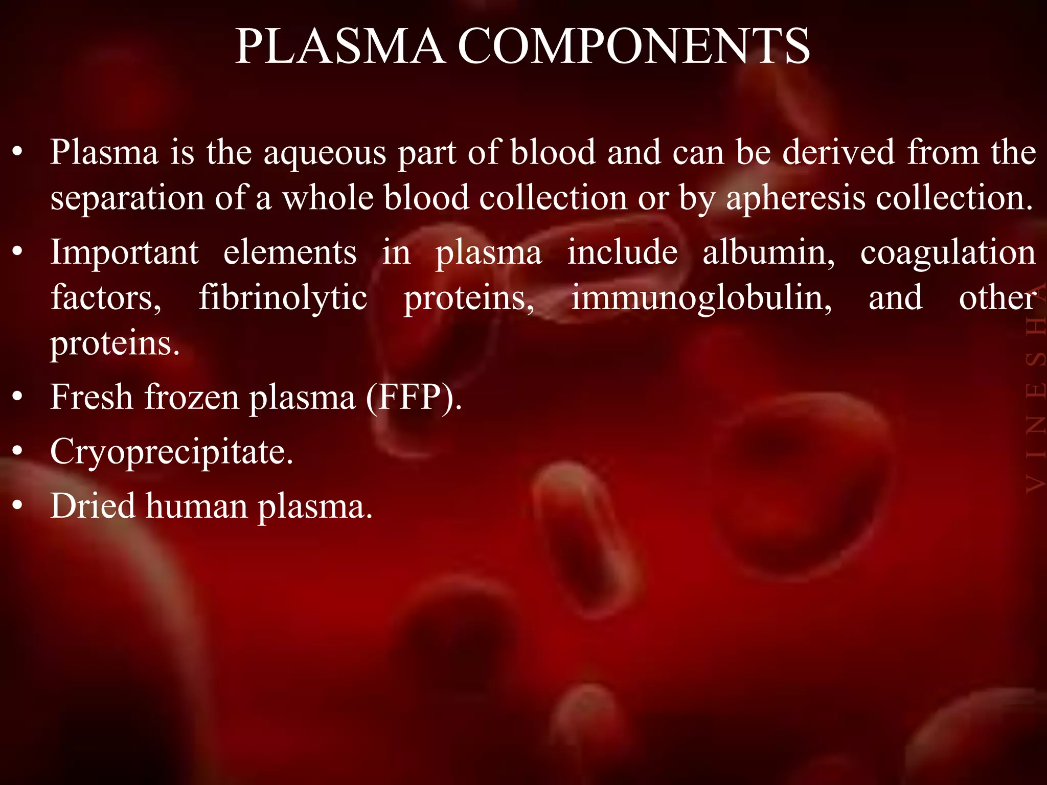 BLOOD PRODUCTS & PLASMA SUBSTITUTES | PPTX