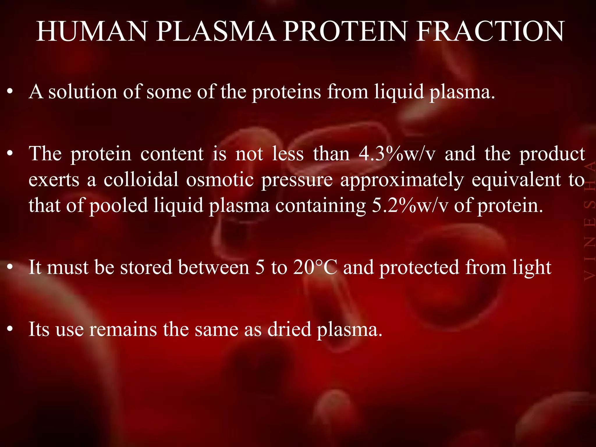 BLOOD PRODUCTS & PLASMA SUBSTITUTES | PPTX