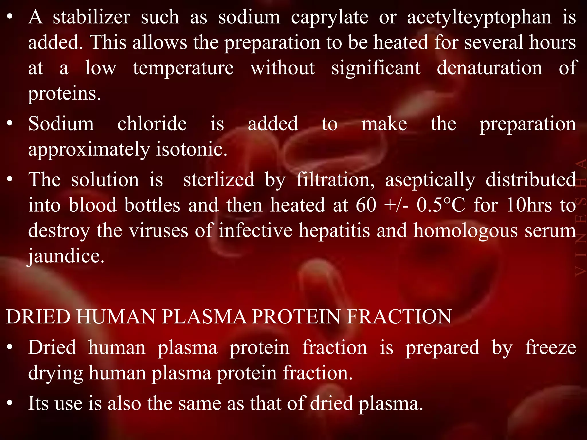 BLOOD PRODUCTS & PLASMA SUBSTITUTES | PPTX